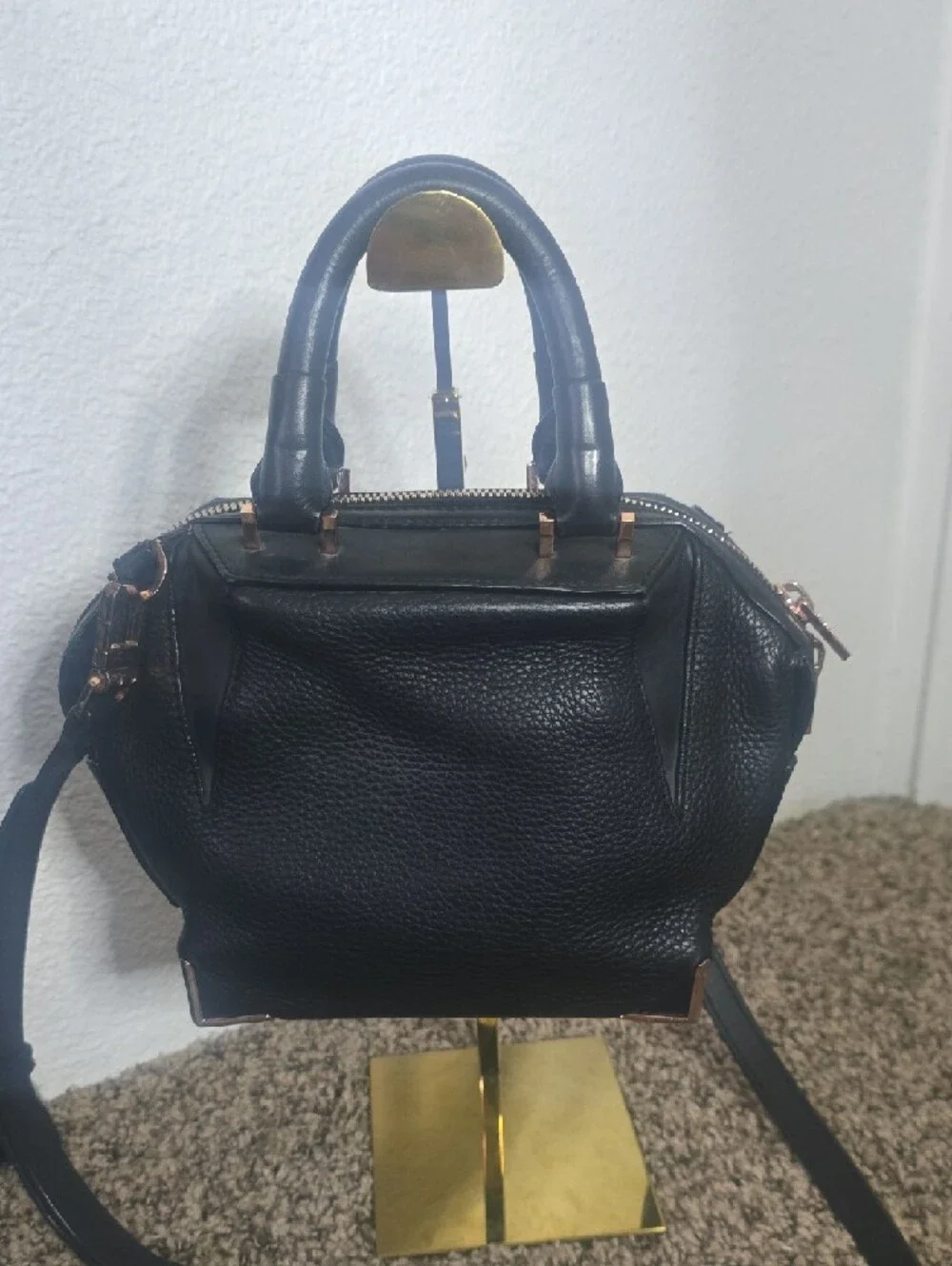 Alexander Wang | Bags | Alexander Wang Black Pebbled Leather Tophandle ...